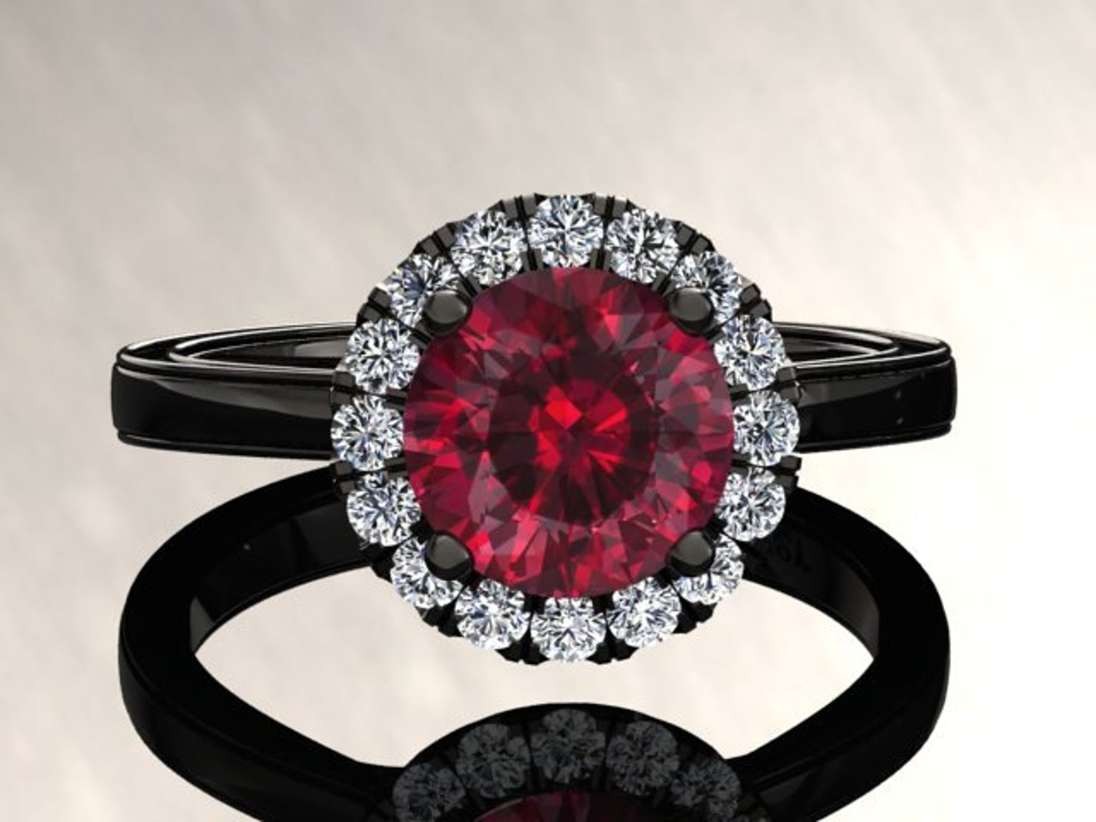 Black Gold Ruby Ring 1.50 Carat Ruby and Diamond Ring in 14k - Etsy