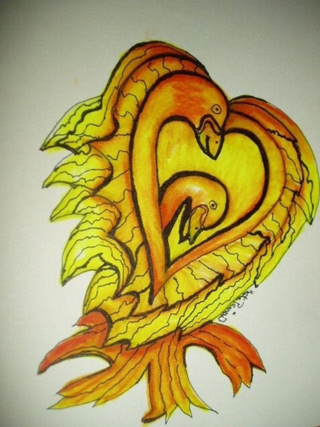 Love Birds Glowing Painting Kate Perrin Original Unique Art - Etsy