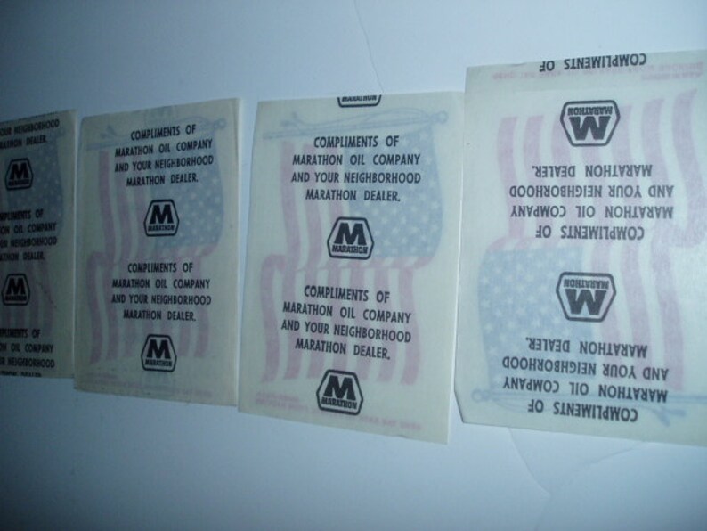 Advertising MARATHON OIL Decals USA Flag 50's Mid Century Promotion - Etsy
