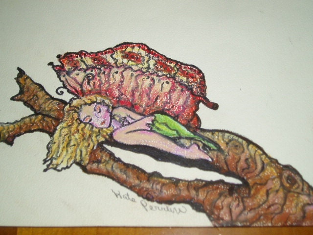 DREAMY BUTTERFLY Original Drawing Kates Unique Art Signed Kate Perrin ...