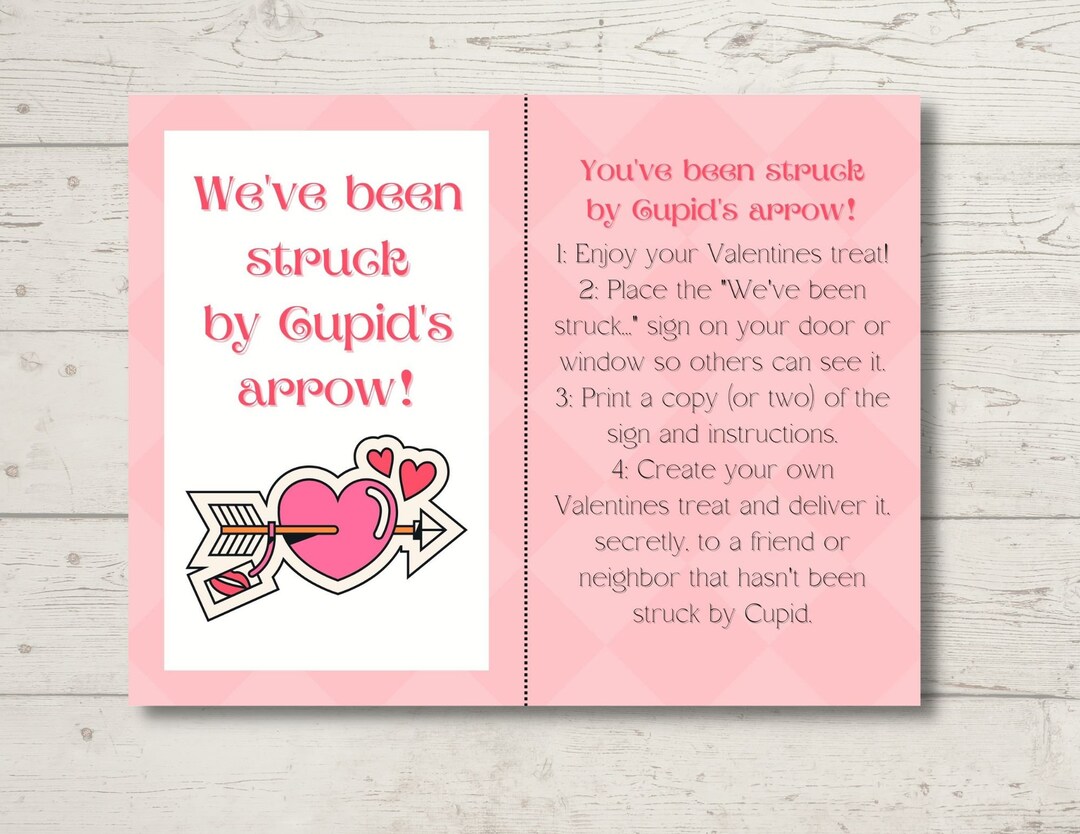 You've Been Struck by Cupids Arrow VALENTINES Printable Game. instant ...