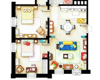 Ted Mosby's Apartment Floorplan from HIMYM | Etsy