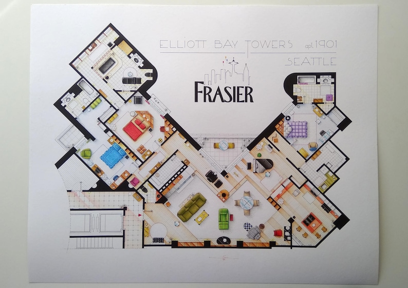 Floorplan of the Apartment From FRASIER - Etsy Canada