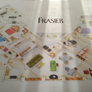 Floorplan of the Apartment From FRASIER - Etsy