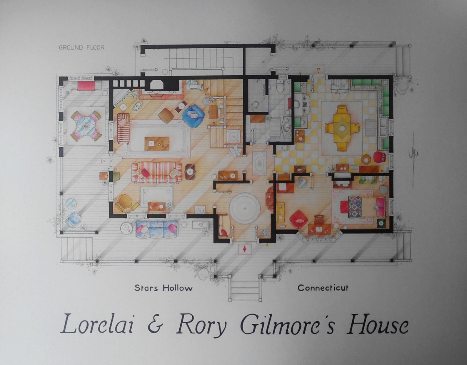 Lorelai & Rory Gilmore's House From GILMORE GIRLS - Ground Floor - Etsy