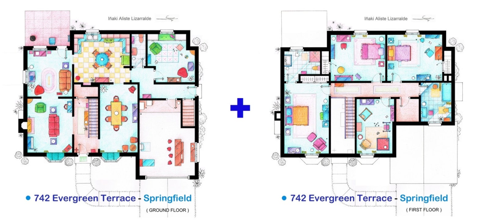 The House of THE SIMPSONS - Individual Floorplans - Etsy