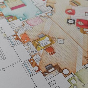 Ted Mosby's Apartment Floorplan From "himym" - Etsy