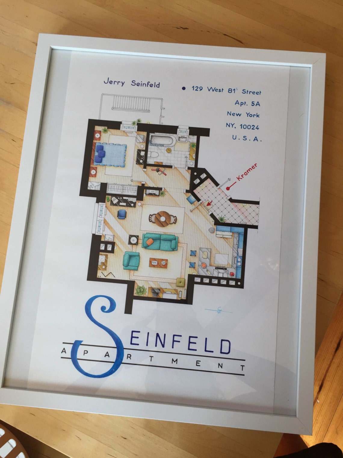 Jerry Seinfeld's Apartment Floorplan From SEINFELD - Etsy