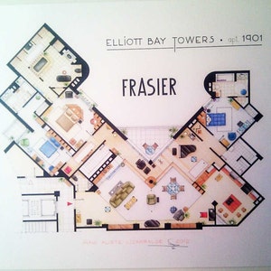 Floorplan of the Apartment From FRASIER - Etsy
