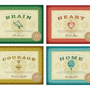 THE WIZARD of OZ Certificate Certifications Diploma - Etsy