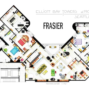 Floorplan of the Apartment From FRASIER - Etsy