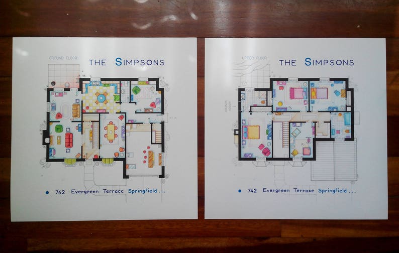 The House of THE SIMPSONS - Individual Floorplans - Etsy