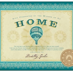 THE WIZARD of OZ Certificate Certifications Diploma - Etsy