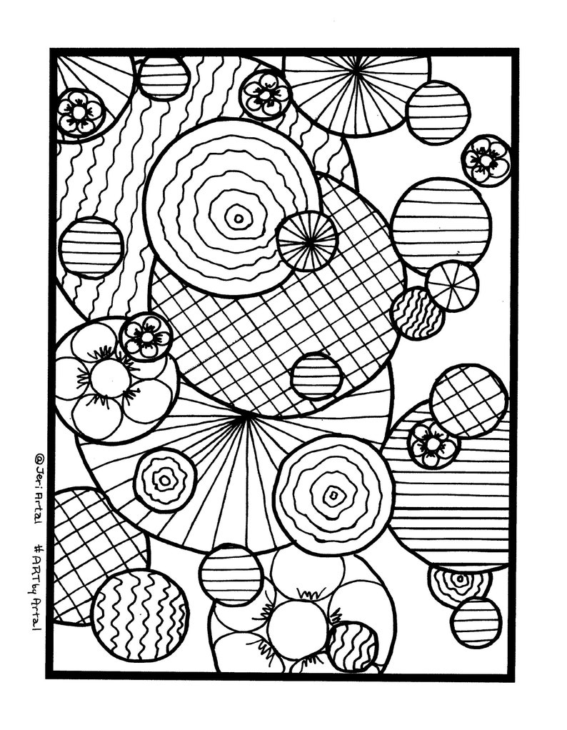 Adult Coloring Page With Snarky Phrase circles2 Quote (Instant Download ...
