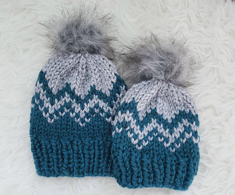 Faded Chevron Classic Toque Knitting PATTERN pattern | Etsy