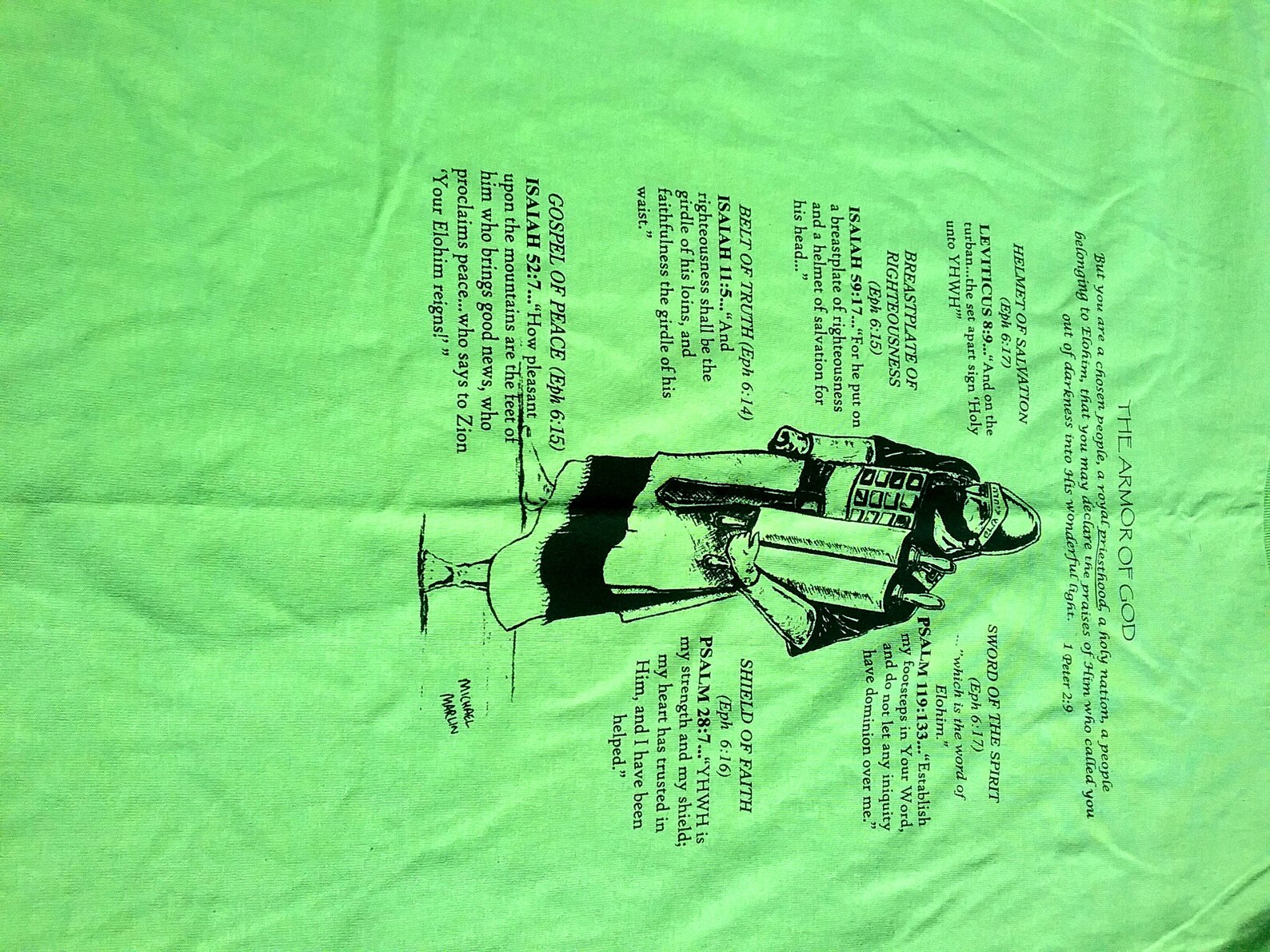 Messianic Christian T-shirt "armor of God" 100% Cotton Short Sleeve ...
