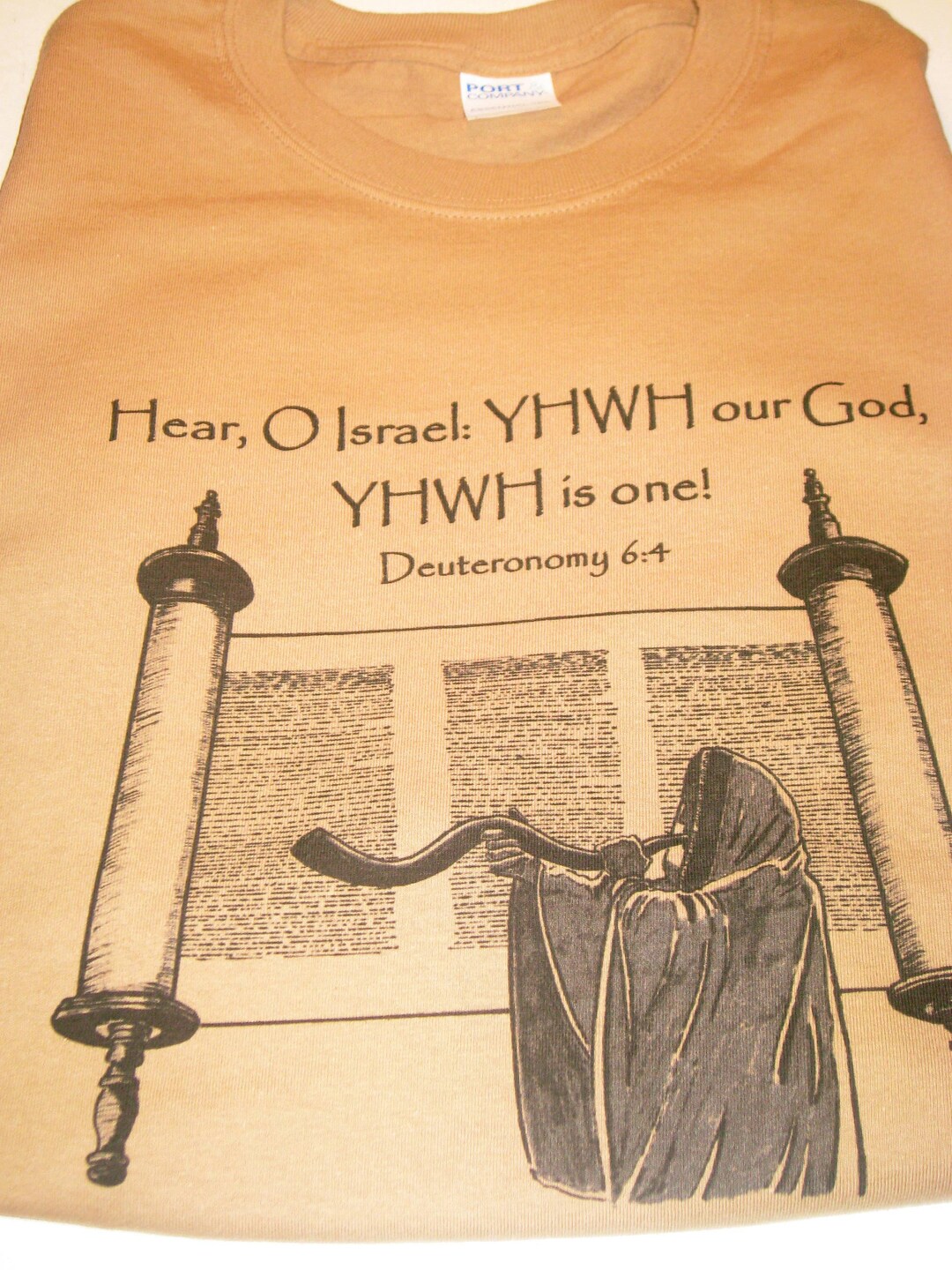 Messianic Christian T-shirt "shema" 100% Cotton Short Sleeve Shirt-sand ...