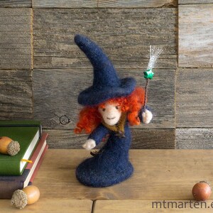 Needle Felted Witch Light Skin Red Hair Halloween - Etsy