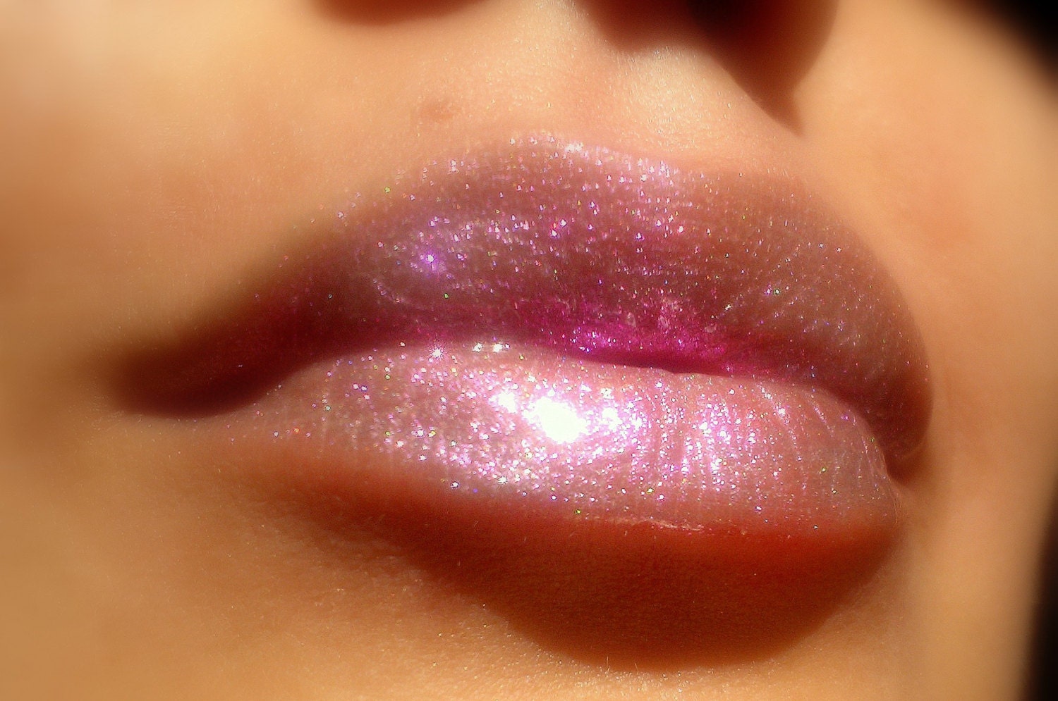 Hit the Beach in Pink - Clear Lip Gloss With Sparkle Glitter - Vegan ...