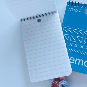 Set of Embroidered Memo Notebook Stitched Notepad Simple | Etsy