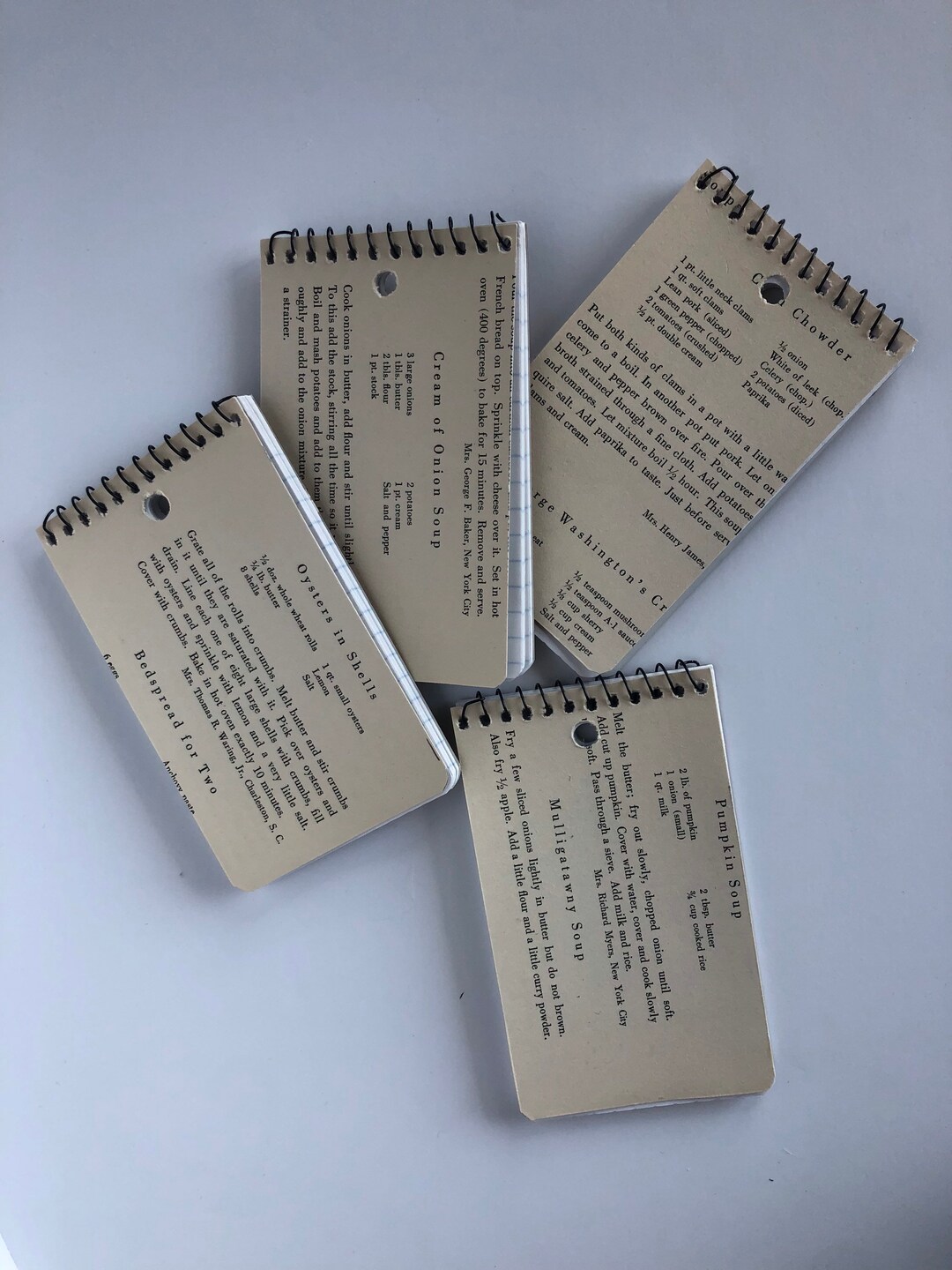 Set of Hand Covered Memo Notebooks Covered Kitchen Notepads Upcycled ...