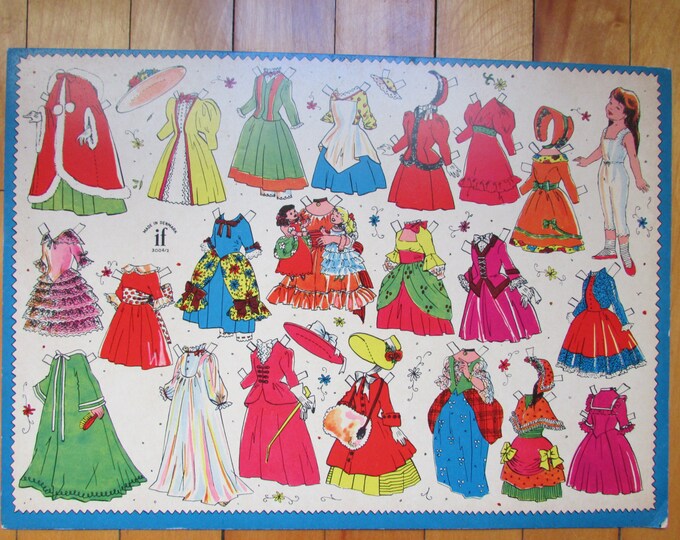 REDUCED Vintage Danish Uncut Paper Doll If Paper Doll Made in - Etsy