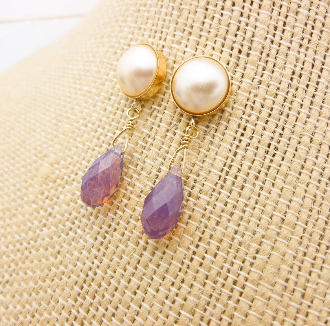 Classic Cyclamen Opal Swarovski Crystal and Swarovski Crystal Pearl ...