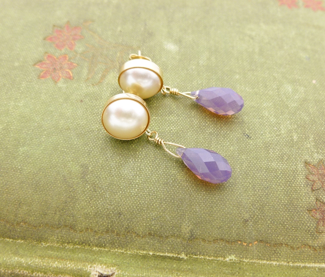 Classic Cyclamen Opal Swarovski Crystal and Swarovski Crystal Pearl ...