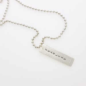 Hand Stamped "fearless" Pendant on Ball Chain. Sterling Silver Stamped ...