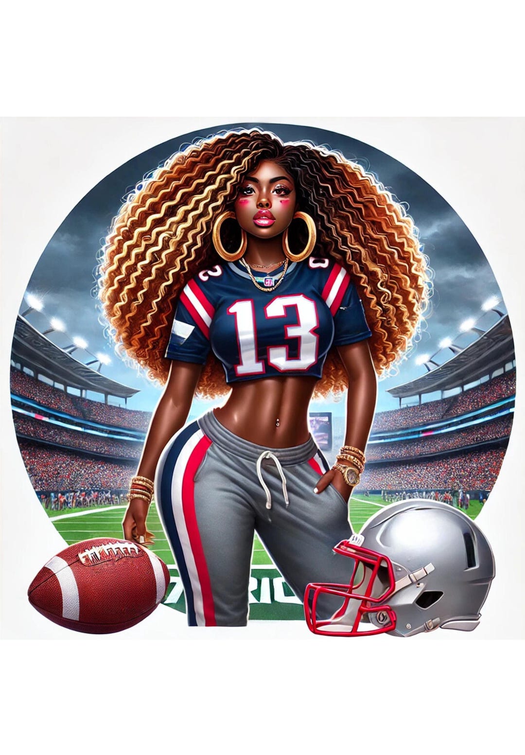 NFL Team Themed African American Woman Digital Clipart (PNG) - Etsy