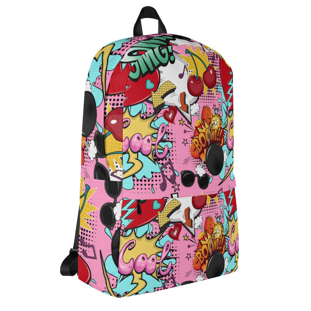 Pink Pop Art Backpack, Back to School, Laptop Bag - Etsy