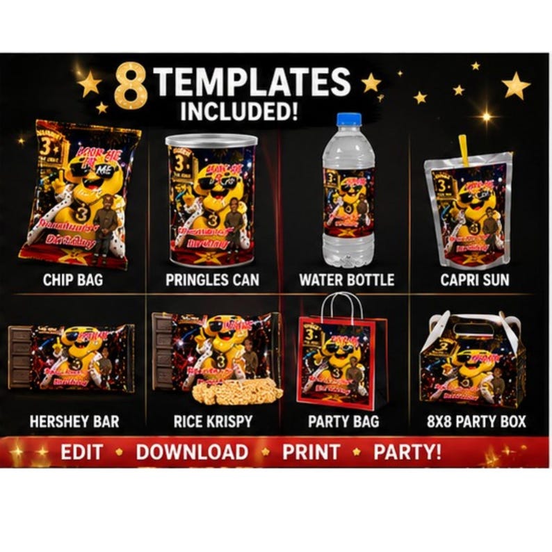 Editable "look at Me I'm 3" Birthday Party Favor Templates (digital ...