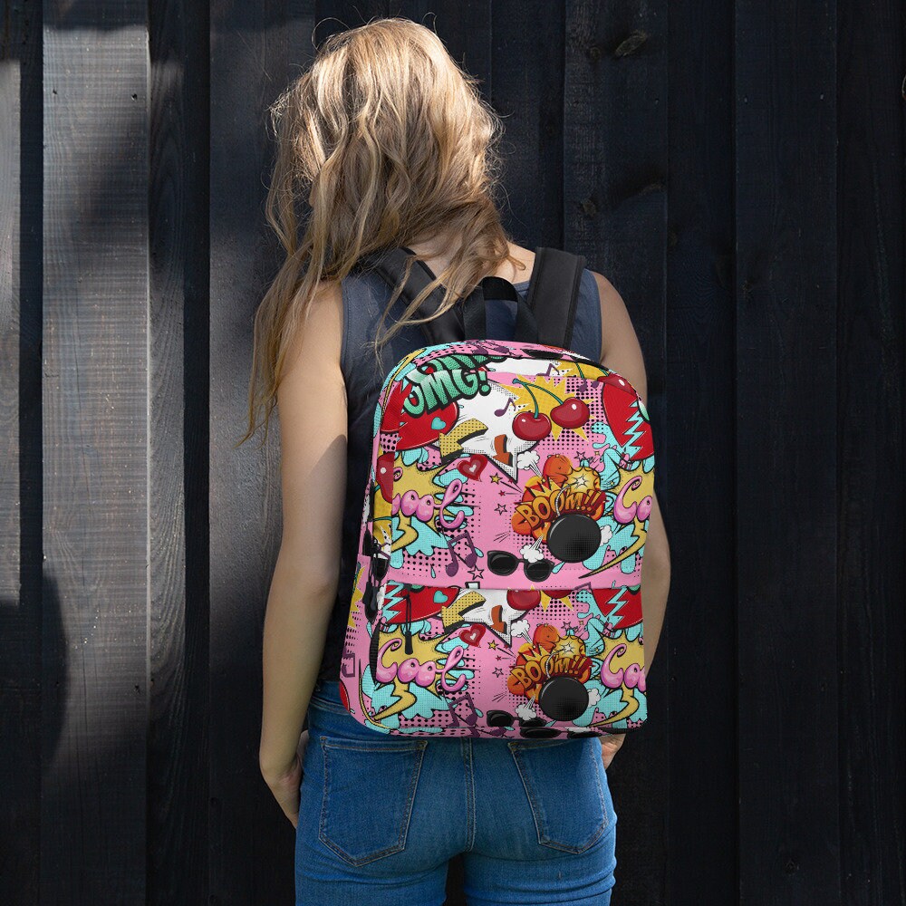 Pink Pop Art Backpack, Back to School, Laptop Bag - Etsy