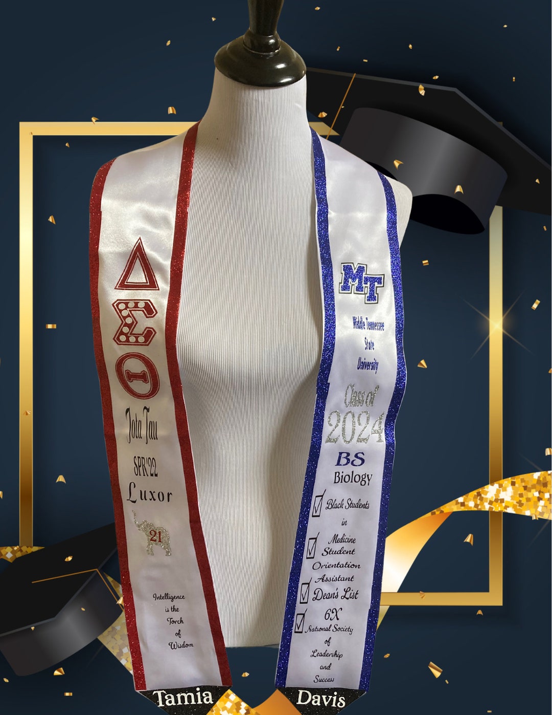 Custom Graduation Stole Graduation Day Attire, Stole for Graduation - Etsy