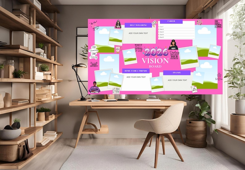 2026 Vision Board Template | Editable in Canva | Goal Setting ...