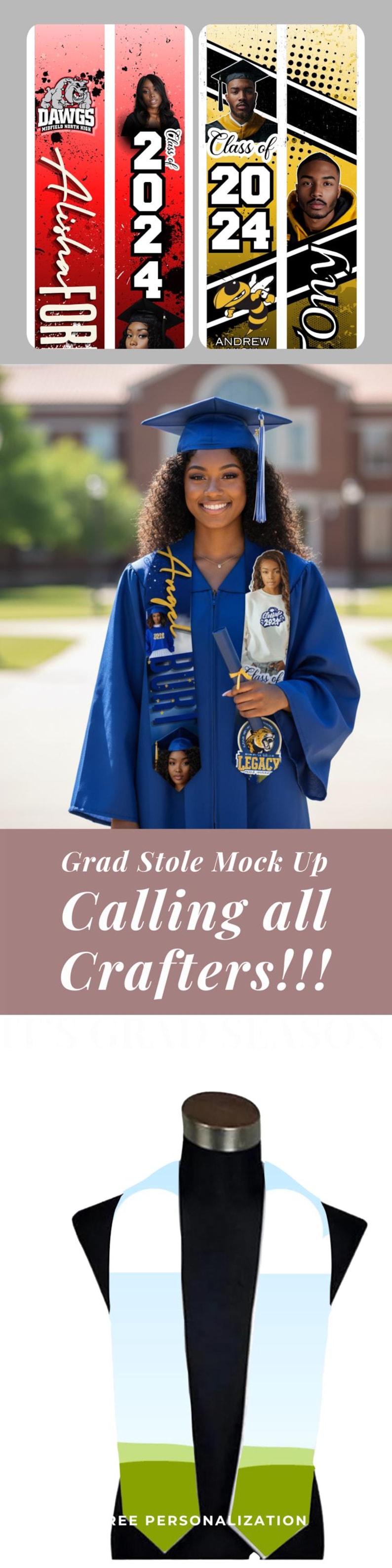 Personalized Graduation Stole for Graduates Class of 2026 Gift Custom ...