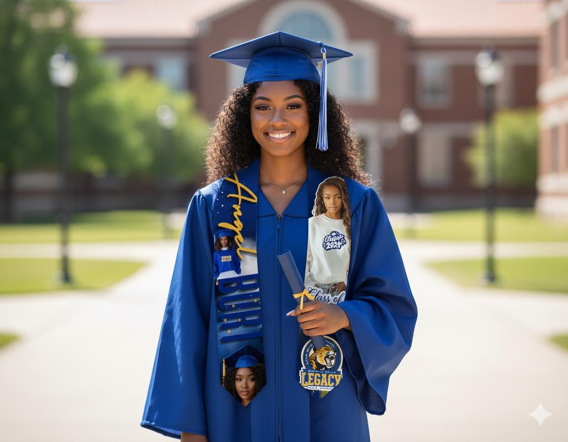 Graduation Stole Mock up for Use With Editable Stole Template Grad ...
