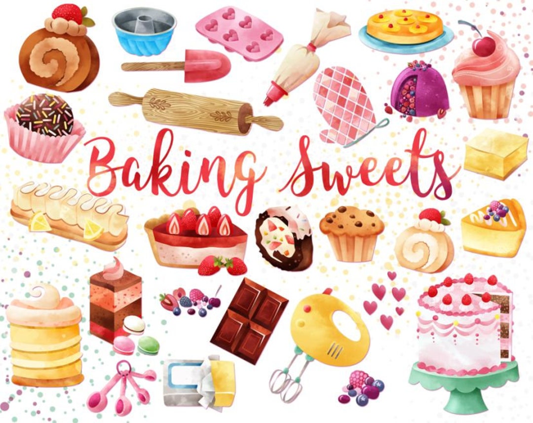 Baking Sweets Clipart Illustration - Cupcake - Strawberry Cake ...