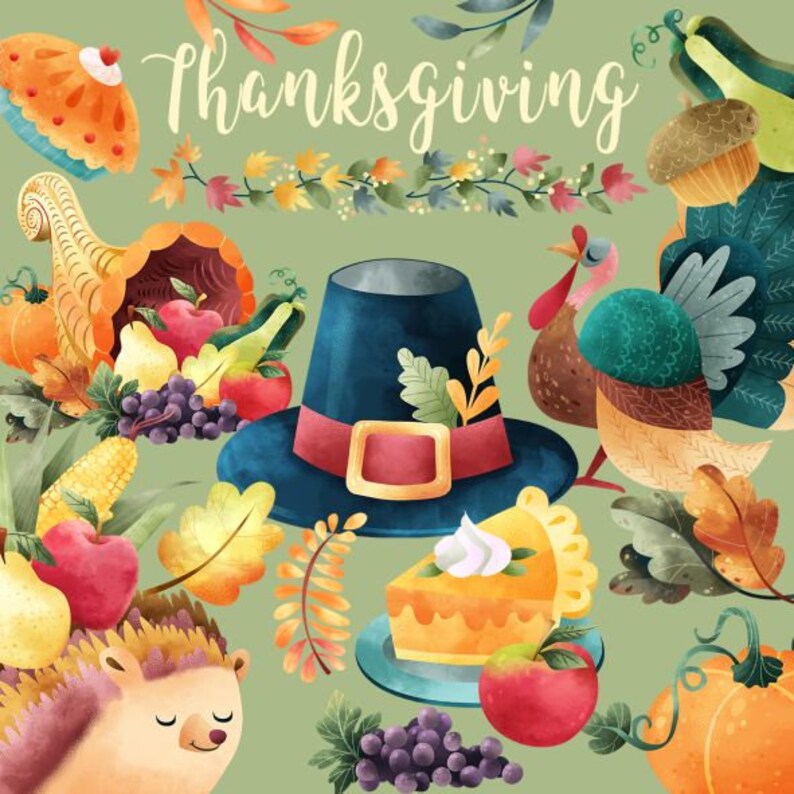 Thanksgiving Clipart Illustration Fall Autumn Pumpkin Turkey Harvest ...