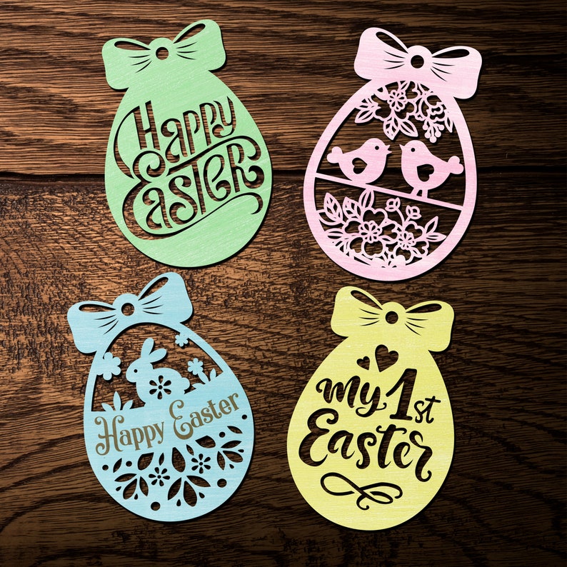 Happy Easter SVG, Easter Bundle, Easter Egg Laser Cut File/ SVG/ DXF ...