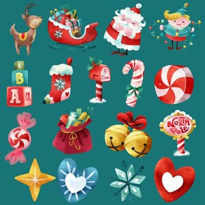 North Pole Christmas Clipart Illustration - Watercolor - Santa ...