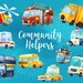 Community Vehicles Clip Art Llustration - Community Helpers Vehicles ...