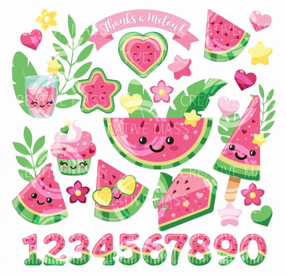 Watermelon Clipart Instant Download Watermelon Graphics - Etsy