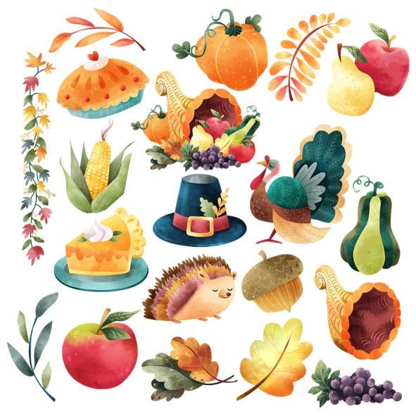 Thanksgiving Clipart Illustration Fall Autumn Pumpkin Turkey Harvest ...
