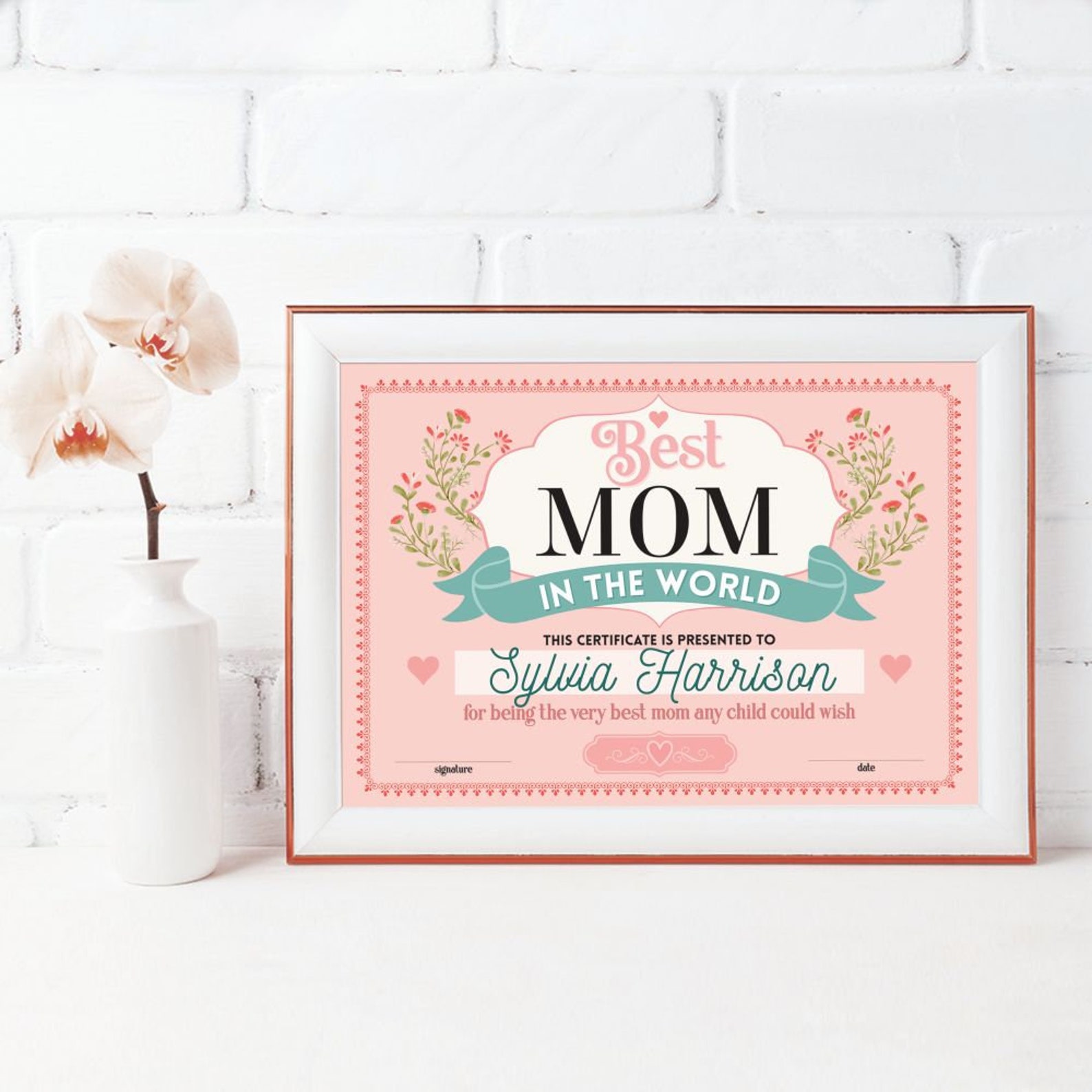 Best Mom in the World Certificate, Printable Best Mom Certificate ...