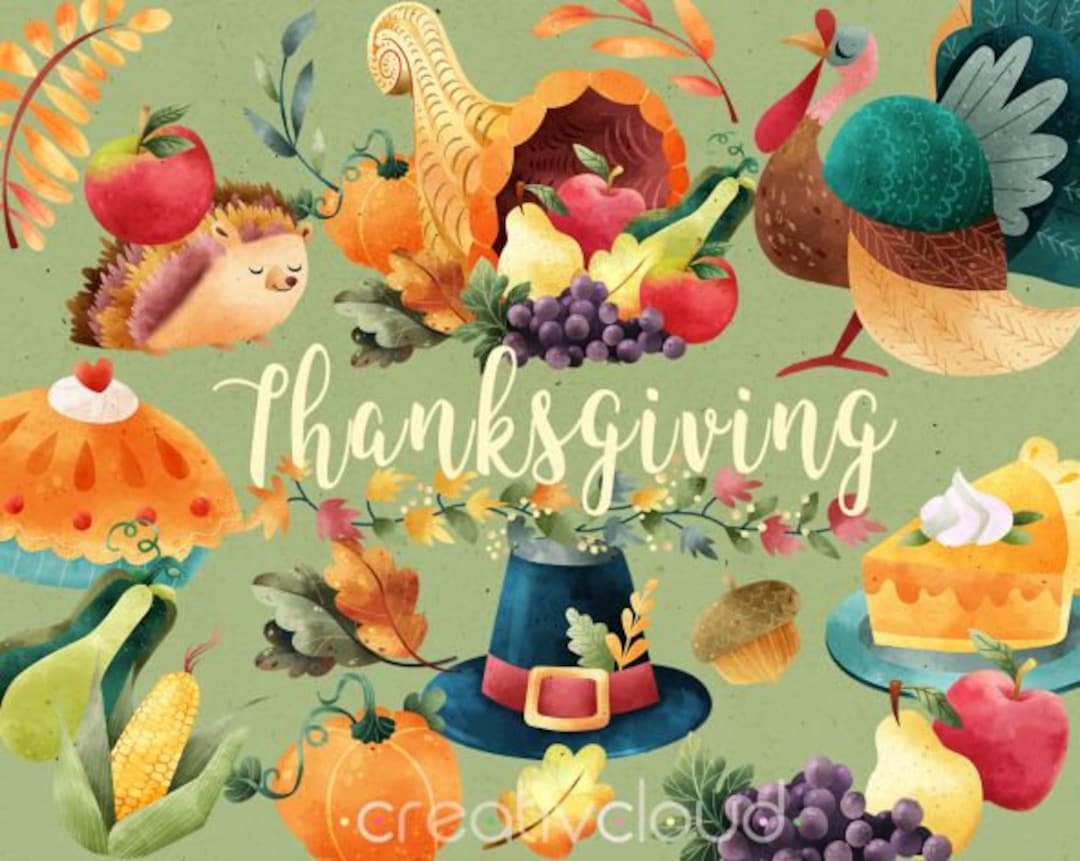 Thanksgiving Clipart Illustration - Fall - Autumn - Pumpkin - Turkey ...