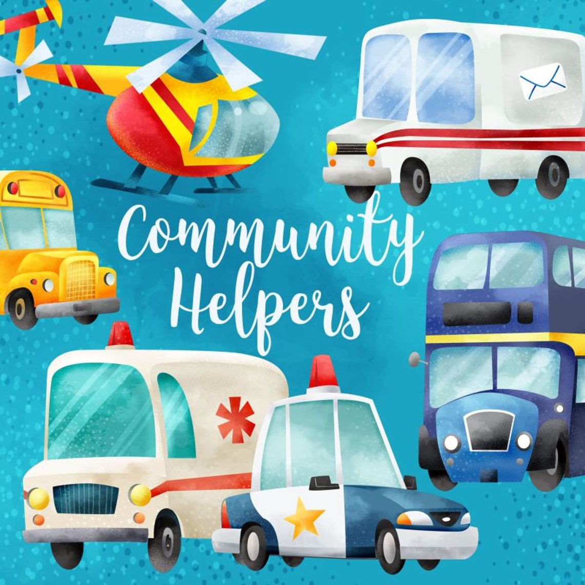 Community Vehicles Clip Art Llustration Community Helpers Vehicles ...