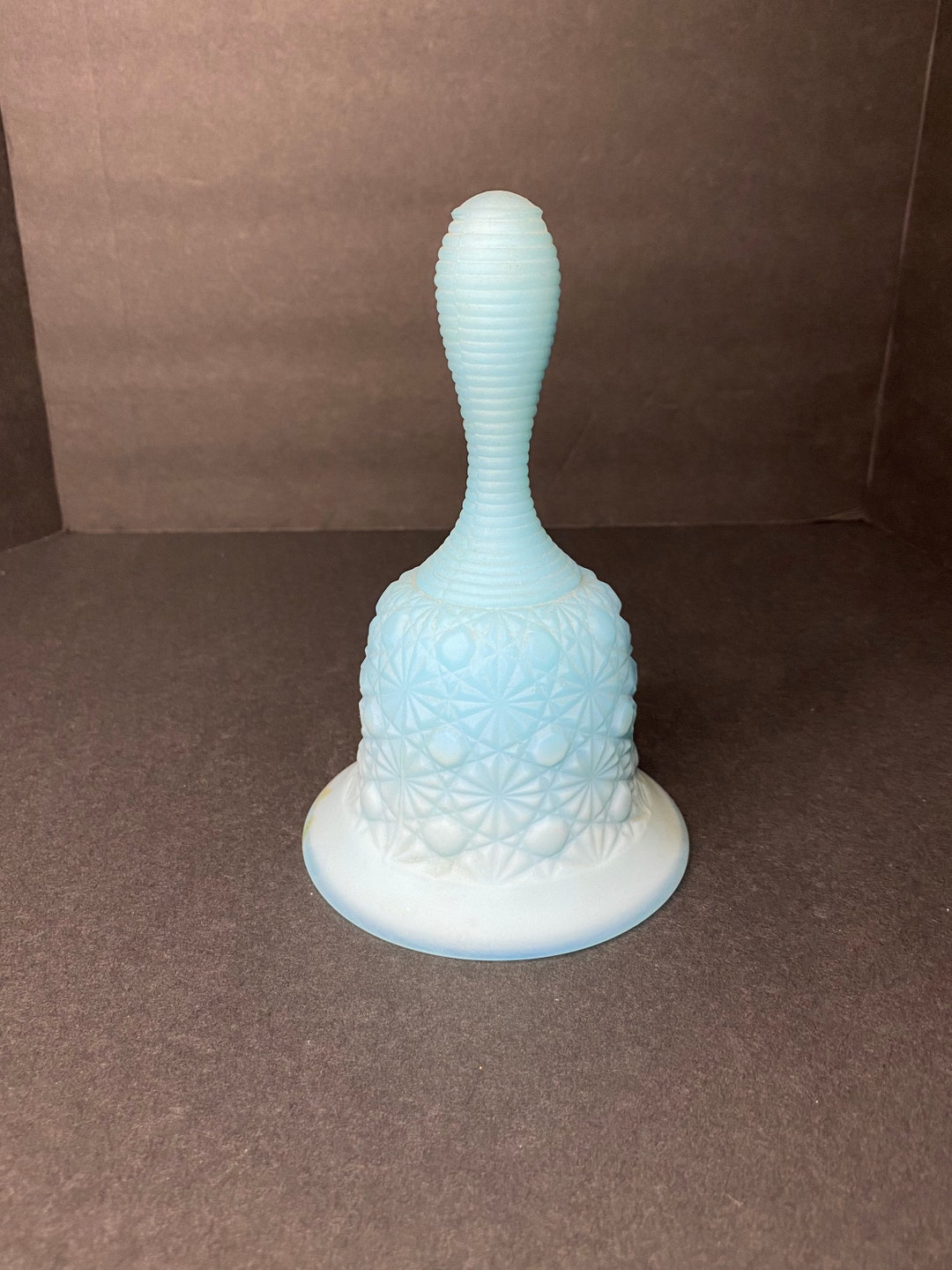 Fenton Blue Button and Daisy Pattern Bell - Etsy
