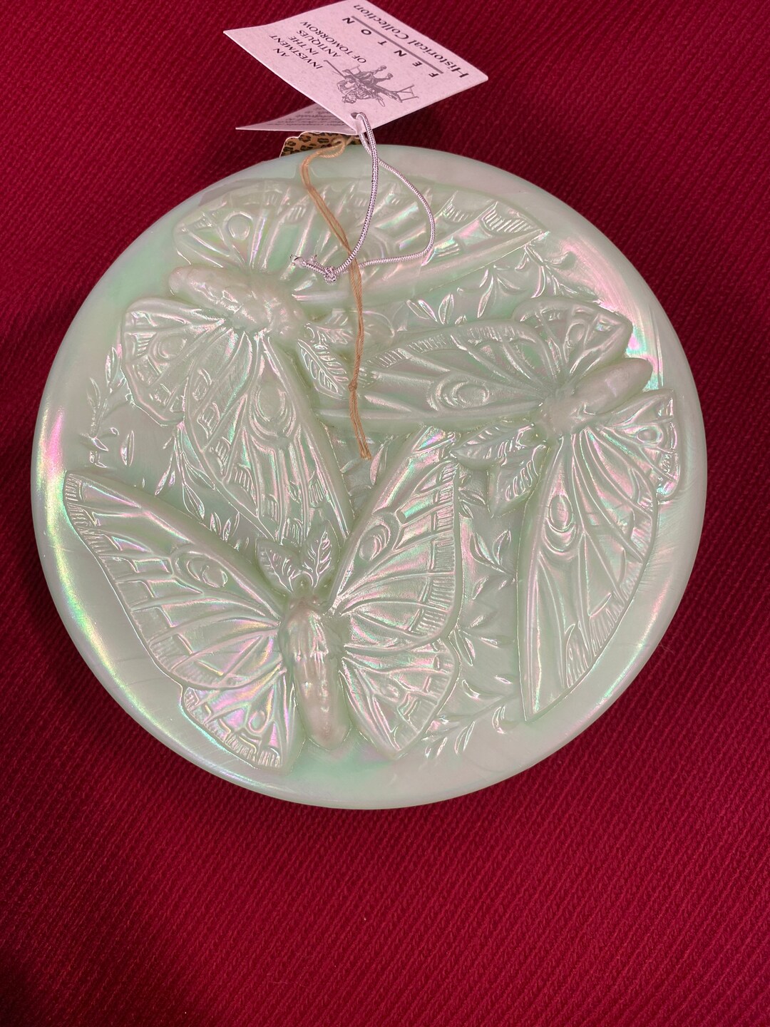 Fenton Mint Green Opalescent Butterfly Candy Box 85 - Etsy