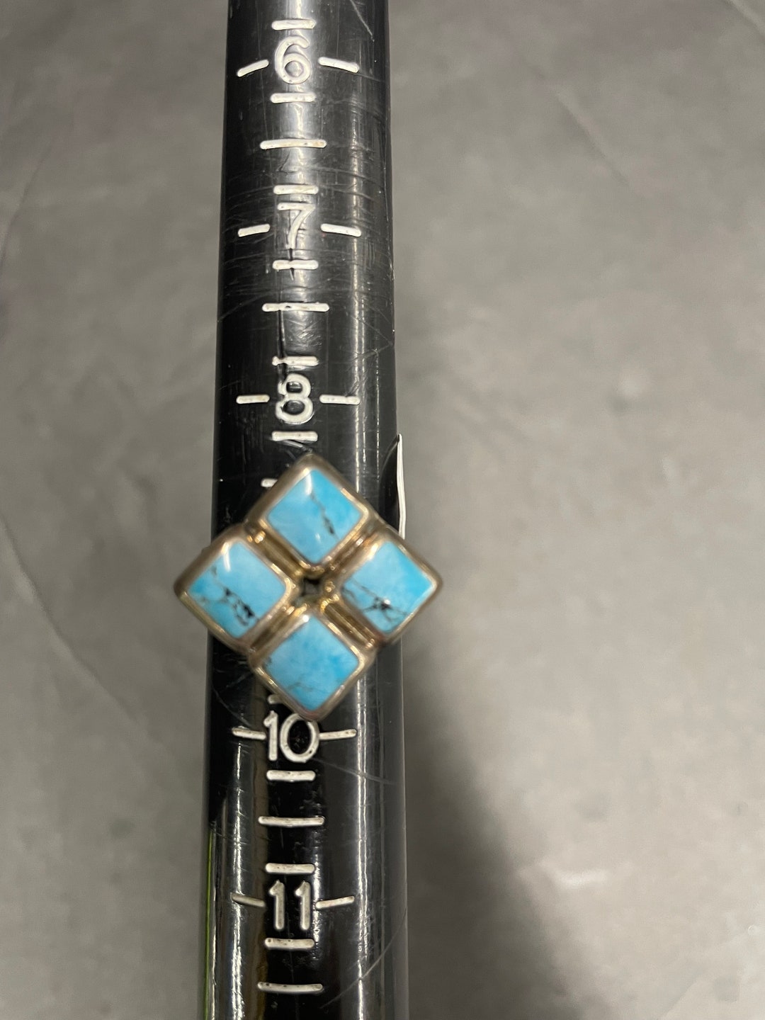 Baby Blue Sterling Silver Square Ring - Etsy